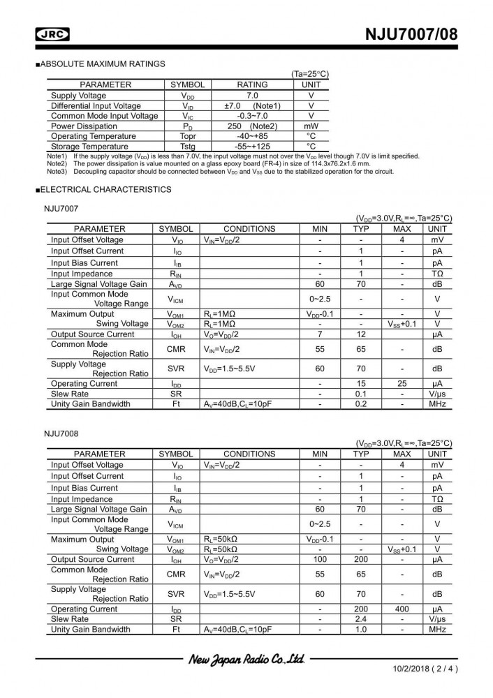 NJU7008 technical document page 2