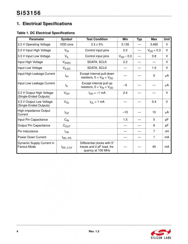 SI53156-A01AGMR datasheet page 4