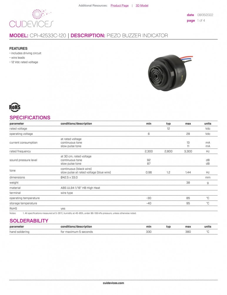 CPI-42533C-120 datasheet page 1