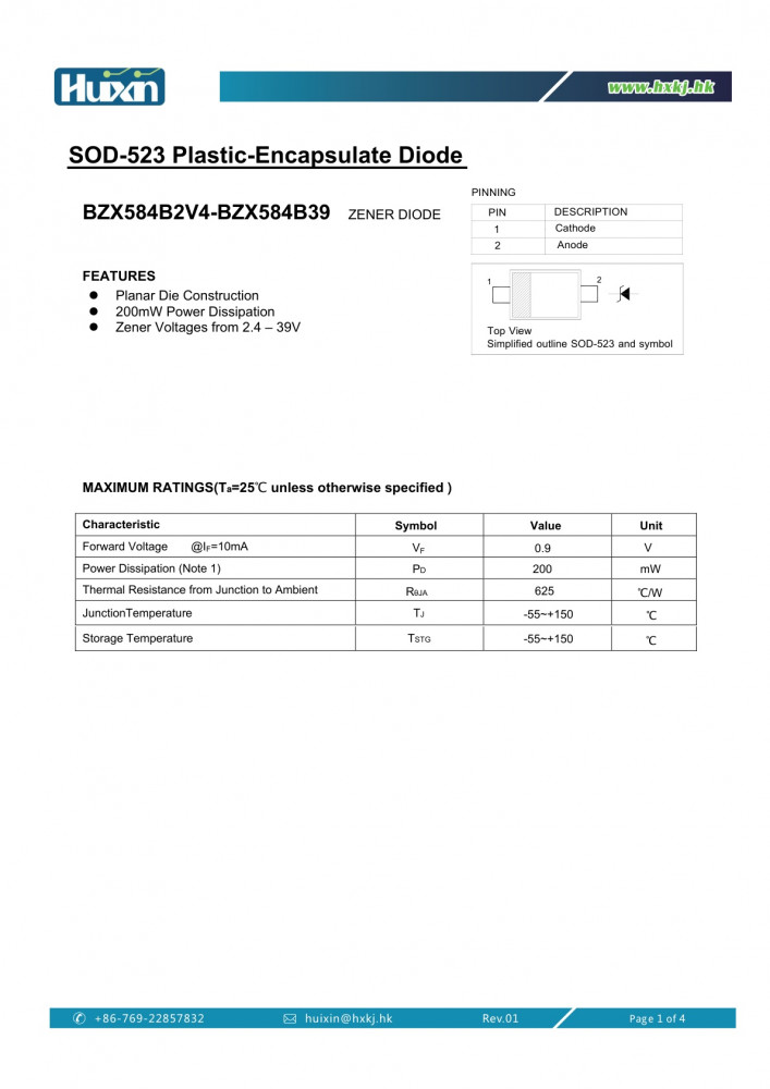 BZX584B5V6 datasheet page 1
