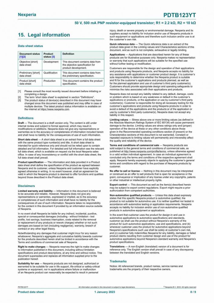 PDTB123YT datasheet page 8
