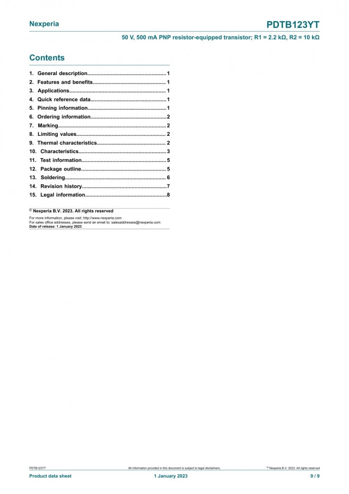 PDTB123YT datasheet page 9