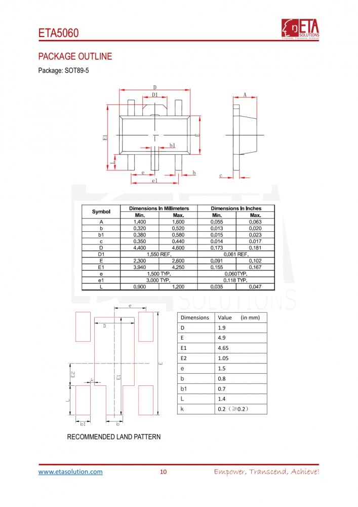 ETA5060 datasheet page 10