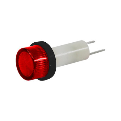 LED Panel Mount Indicator Red .250″ Hi-Hat 24V Straight Leads for sale