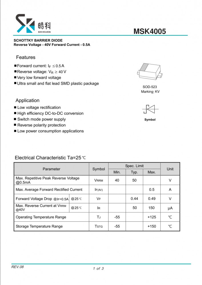 MSK4005 datasheet page 1