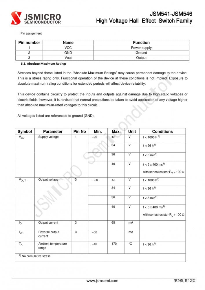 JSM546 datasheet page 9