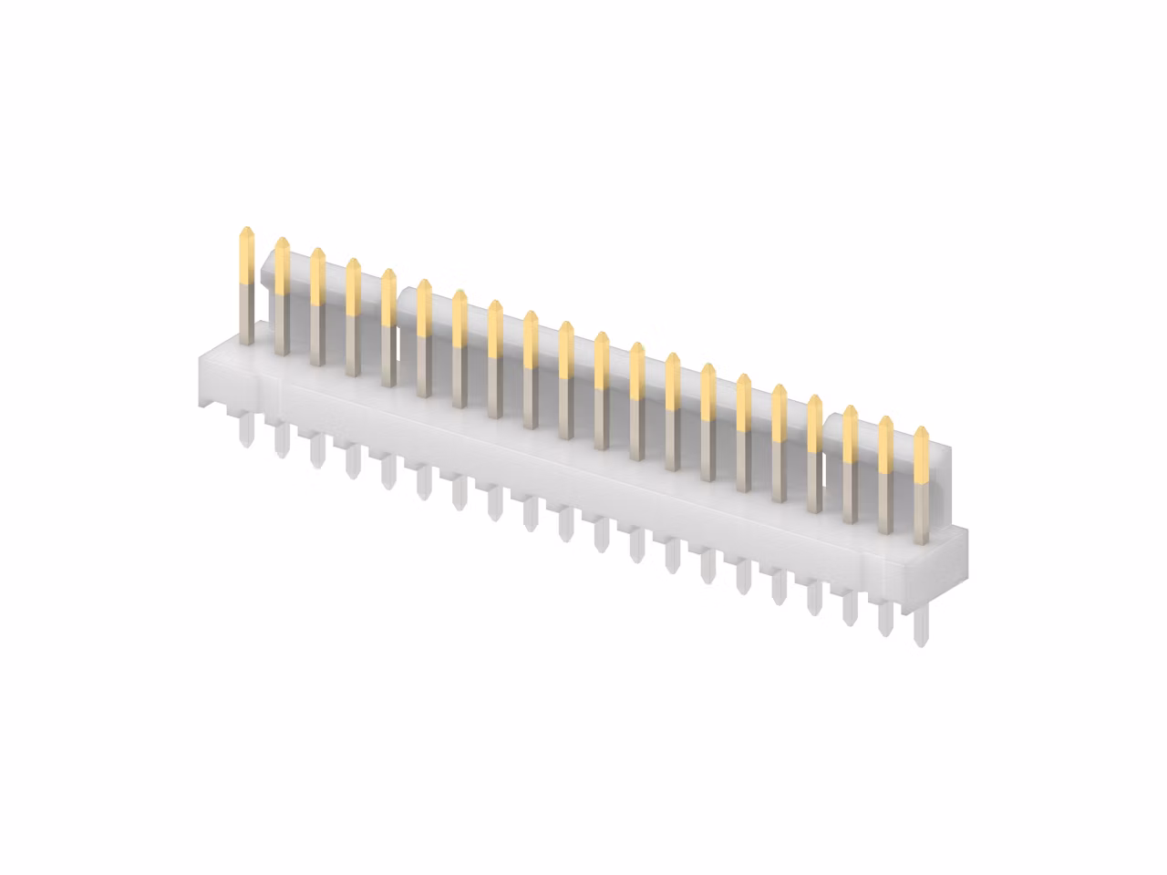 KK 254 Solid Header, Vertical, with Friction Lock, 20 Circuits, 0.51µm Gold (Au) Plating, 3.56mm Tail Length, Bag for sale