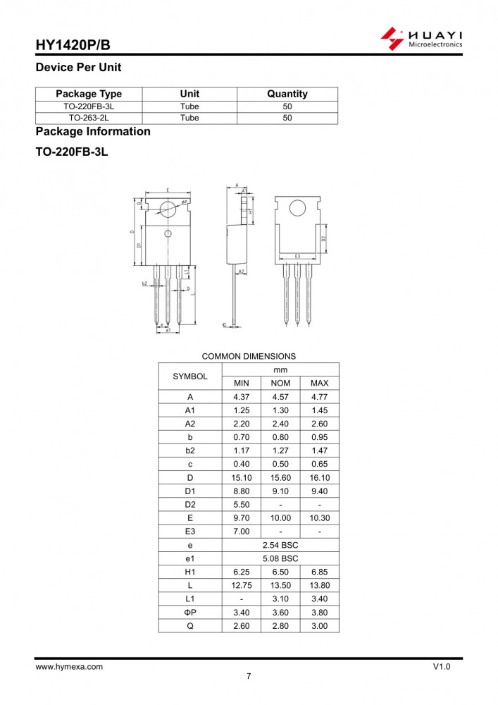 HY1420P datasheet page 7
