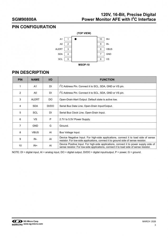 SGM90800A datasheet page 3