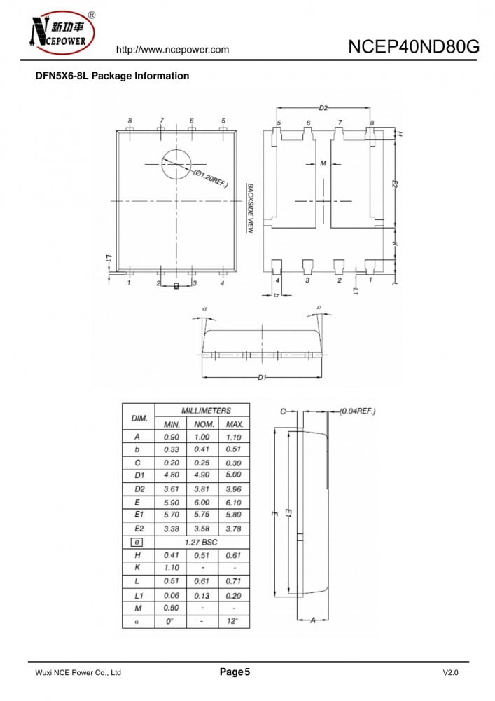 NCEP40ND80G datasheet page 5