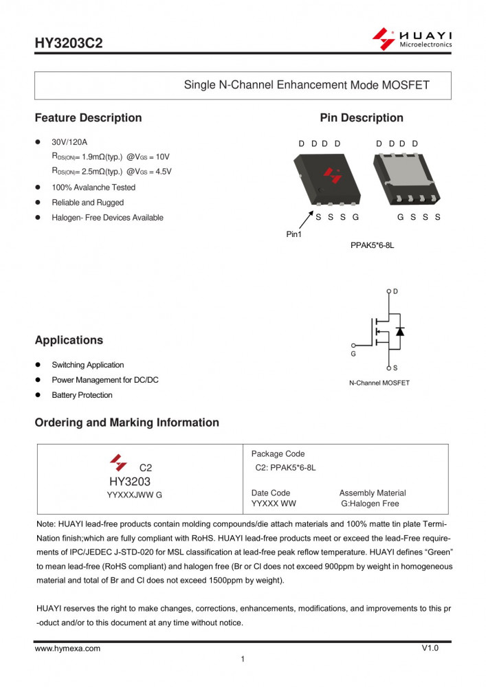 HY3203C2 datasheet page 1