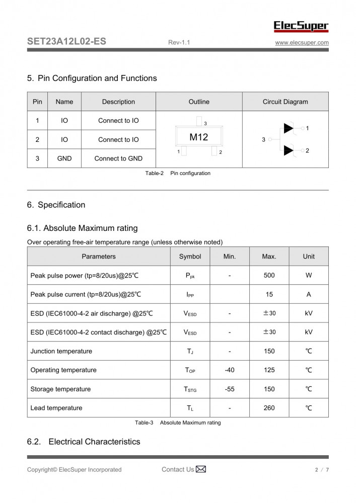 SET23A12L02-ES datasheet page 2
