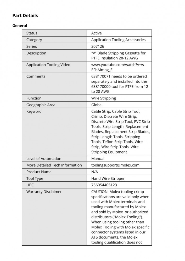 Tooling documentation image 2 for Molex 638170071