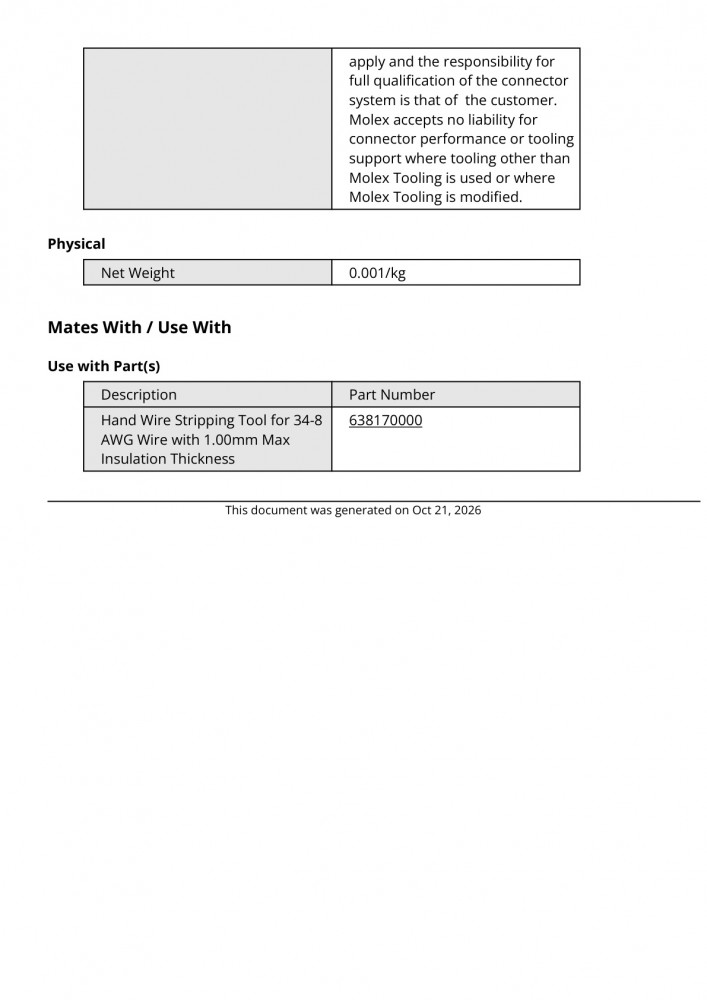 Tooling documentation image 3 for Molex 638170071