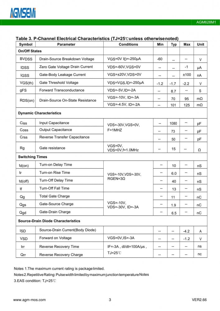 AGM628M1 datasheet page 3