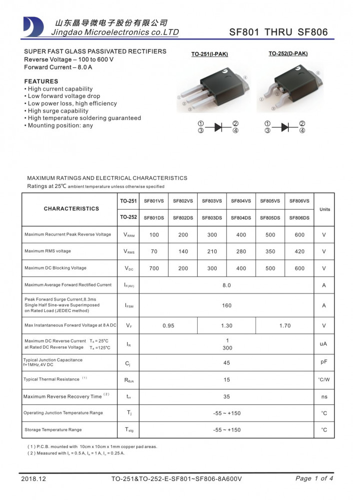 SF803DS datasheet page 1