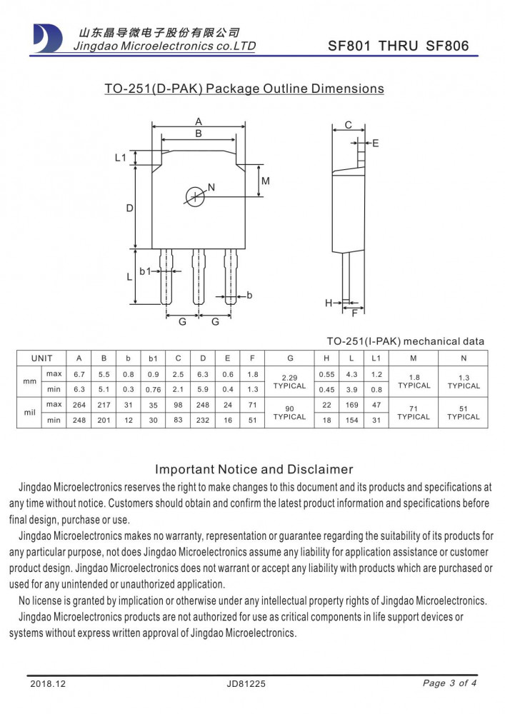 SF803DS datasheet page 3