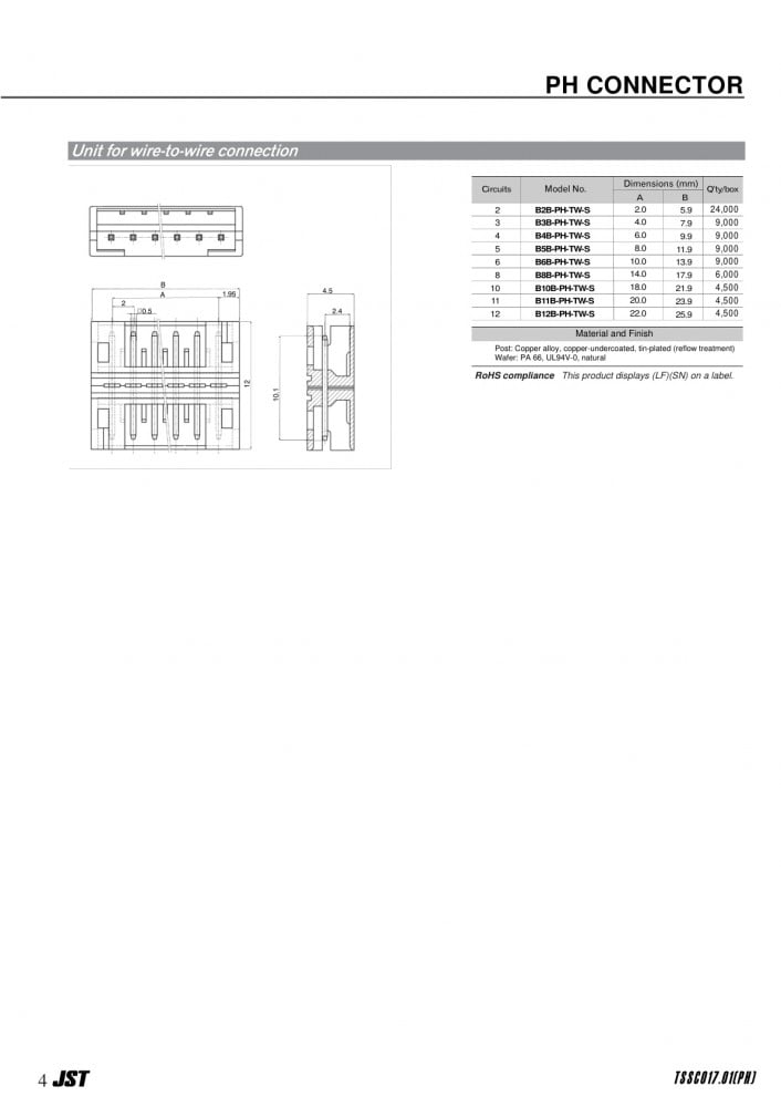 JST PH series documentation page 4