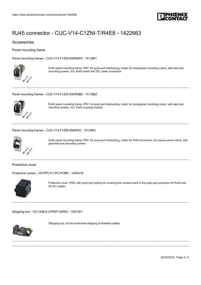 Phoenix Contact 1422663 technical document page 3