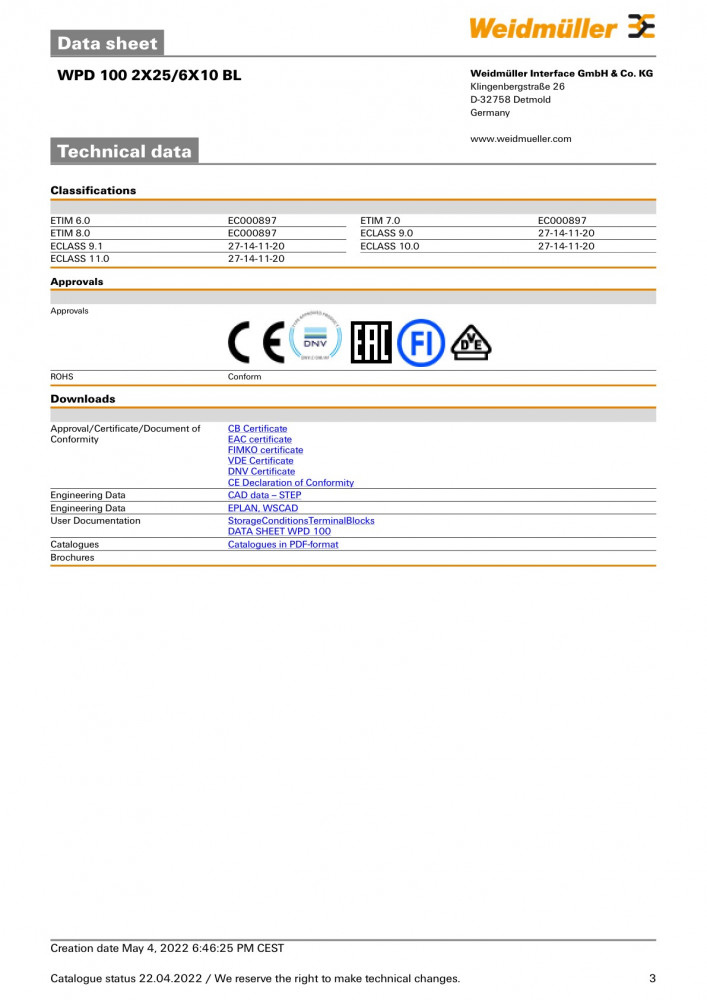 WEIDMULLER WPD 100 product document page 3