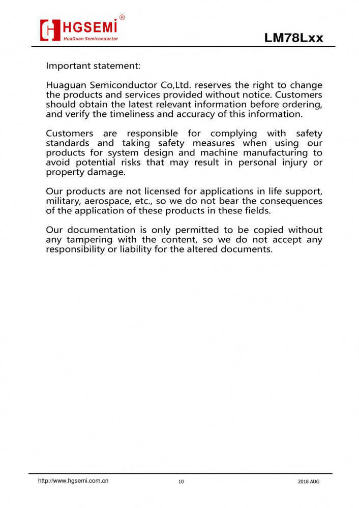 HGSEMI LM78L05 series datasheet page 10
