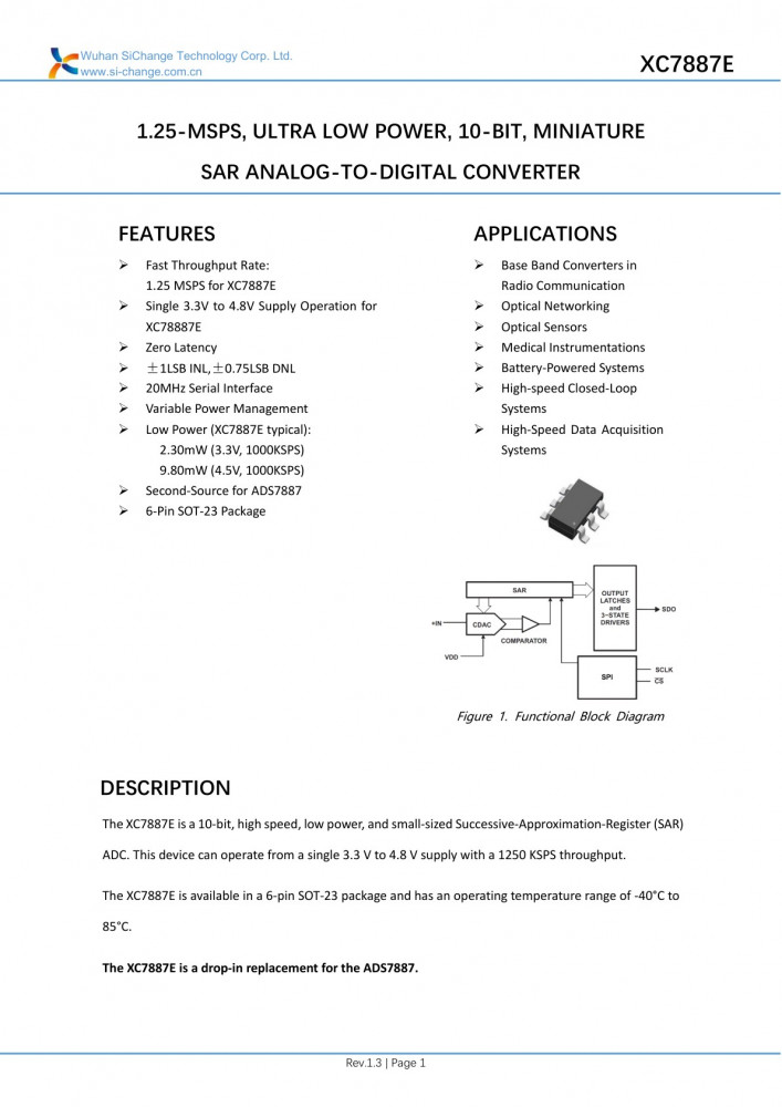 XC7887E datasheet page 1