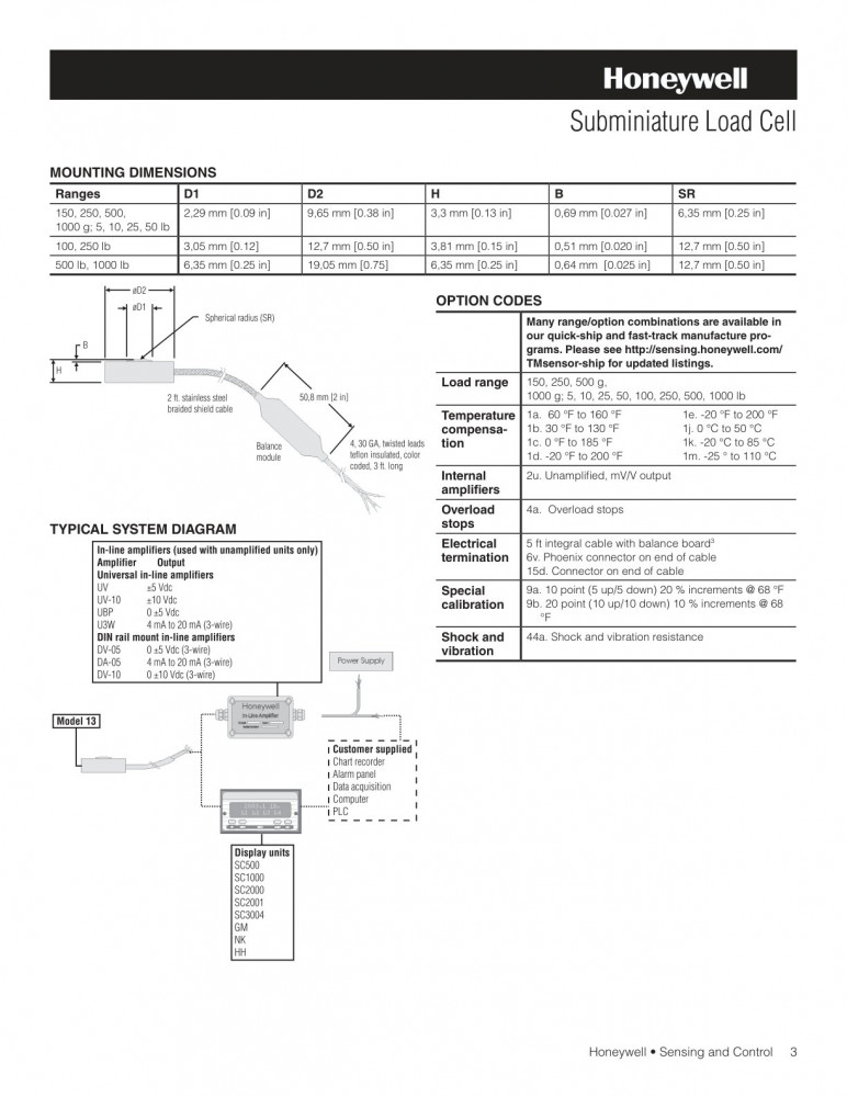 Honeywell Model 13 datasheet page 3