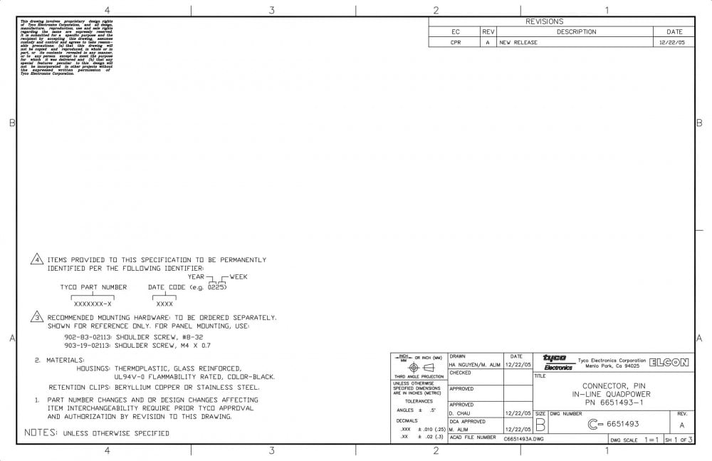 TE Connectivity 6651493-1 document page 1