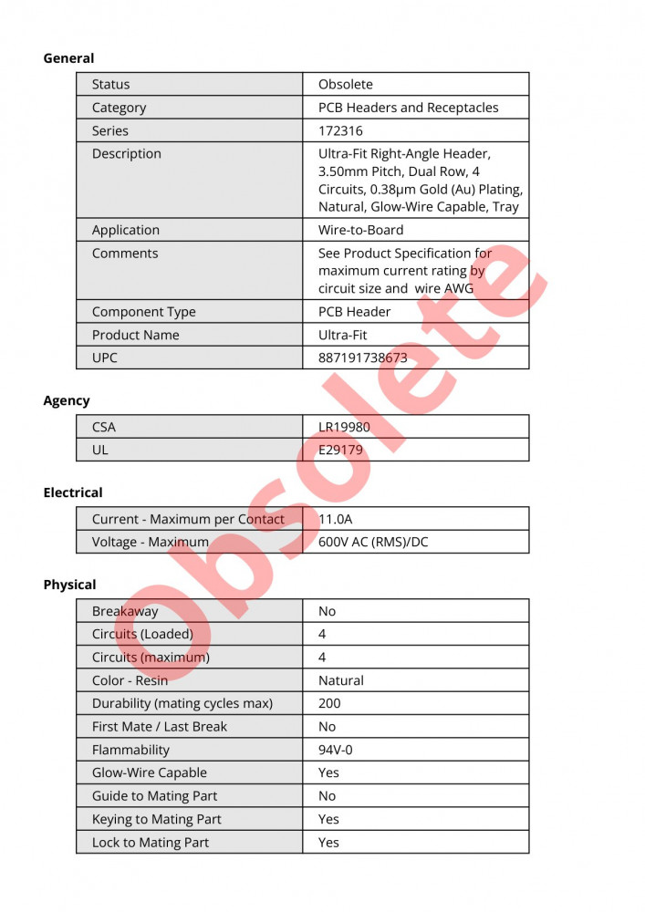 Technical document page 2 for MOLEX 1723162204