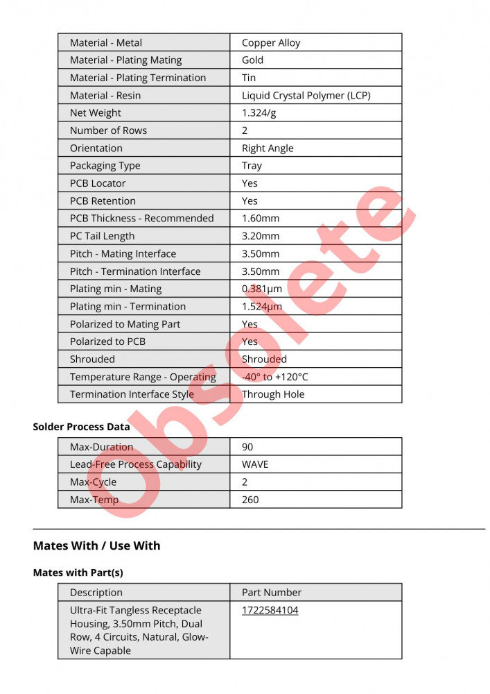 Technical document page 3 for MOLEX 1723162204