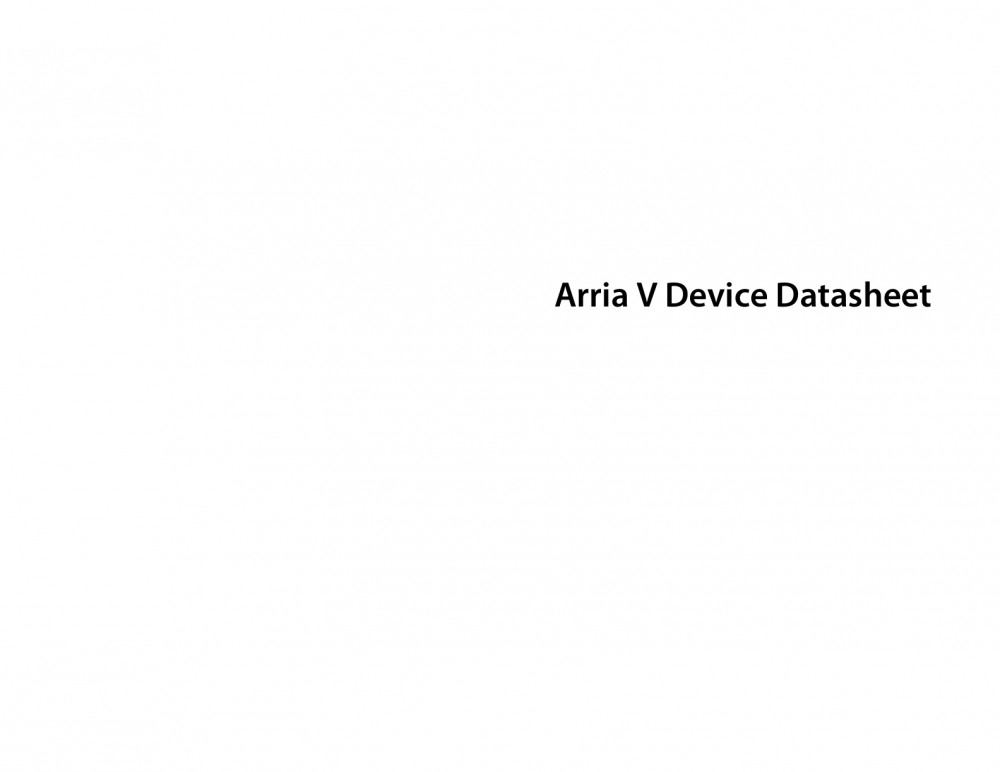 Arria V datasheet page 1