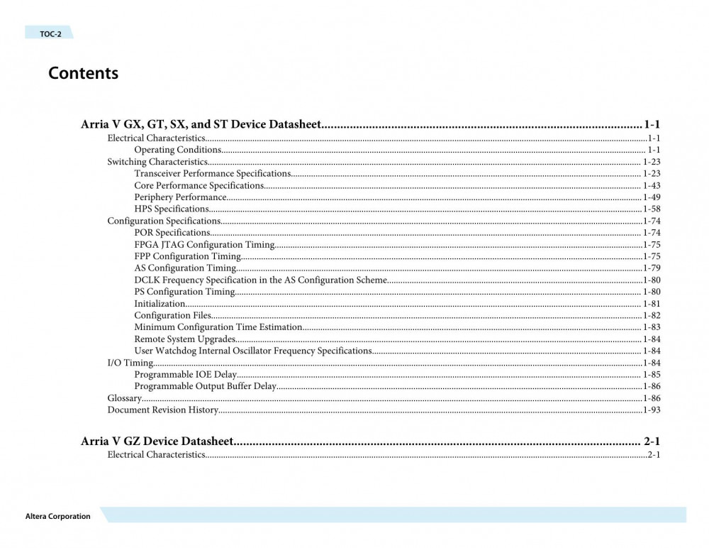 Arria V datasheet page 2