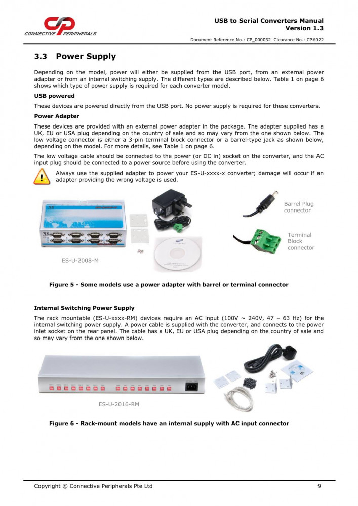 USB to Serial Converters manual preview, page 9