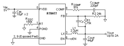 RT8074 - 4A, 2MHz, Synchronous Step-Down Converter
