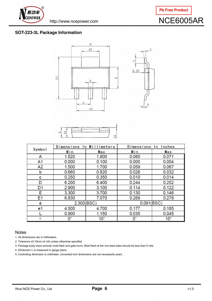 NCE6005AR datasheet page 6