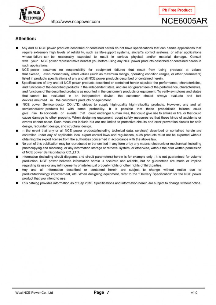 NCE6005AR datasheet page 7