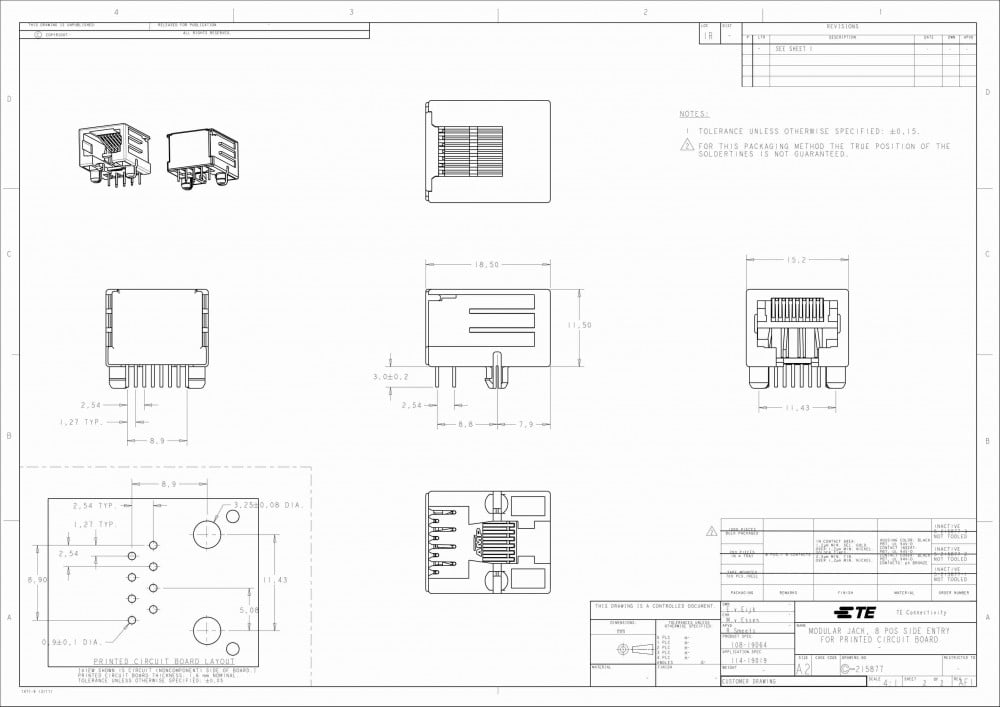 TE Connectivity 215877 drawing sheet 2