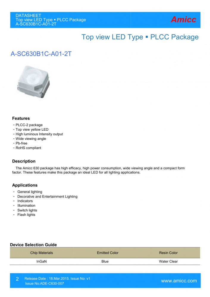 A-SC630B1C-A01-2T datasheet page 2