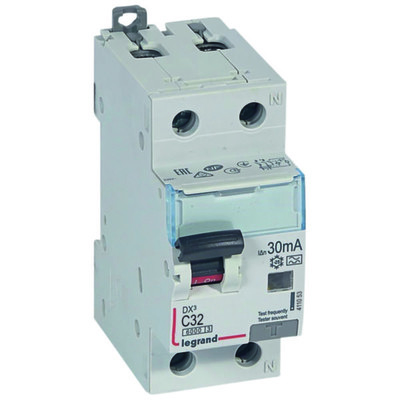 RCBO DX3 6000A 2 pole 63A curve C type AC 300mA
