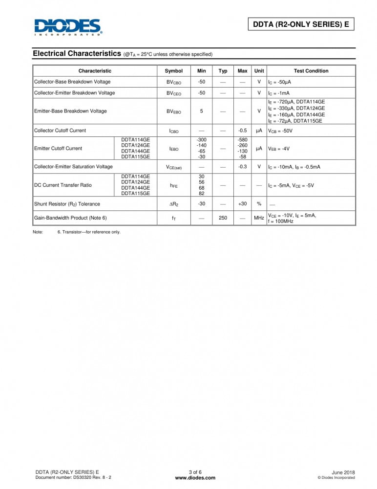 DDTA124GE-7-F datasheet page 3