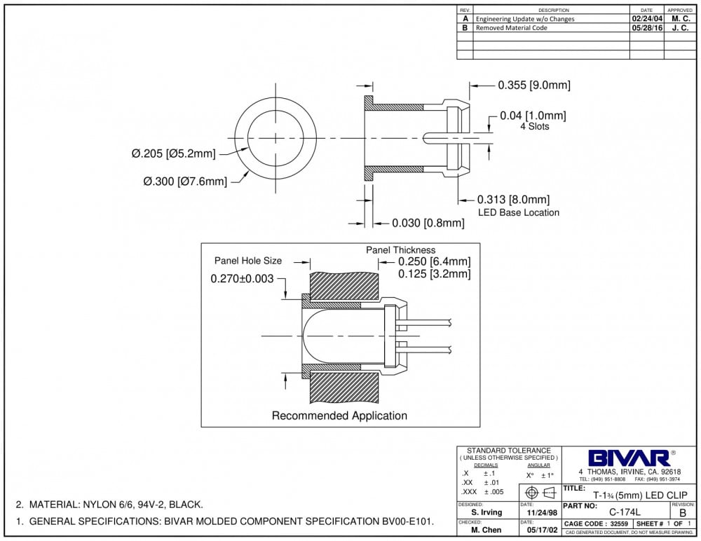 BIVAR C-174L technical document