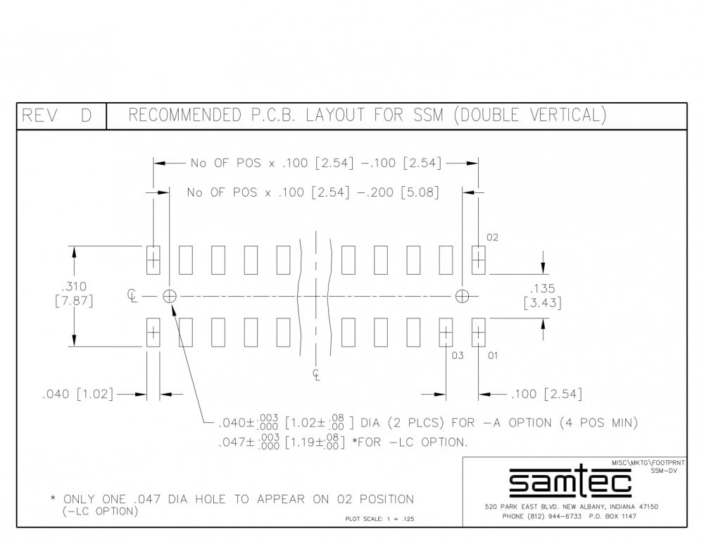 Samtec SSM-105-L-DV-K technical document preview
