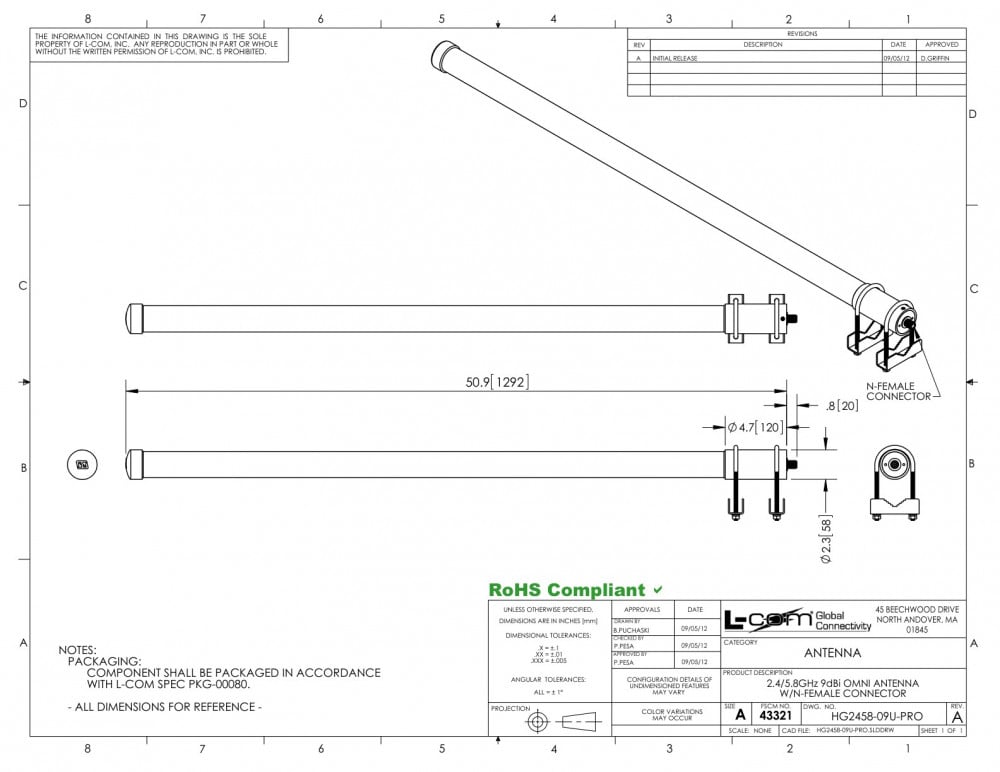 HG2458-09U-PRO technical drawing