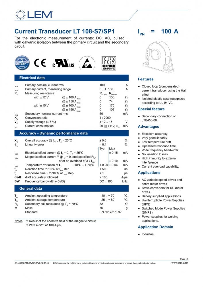 LT108-S7/SP1 datasheet page 1