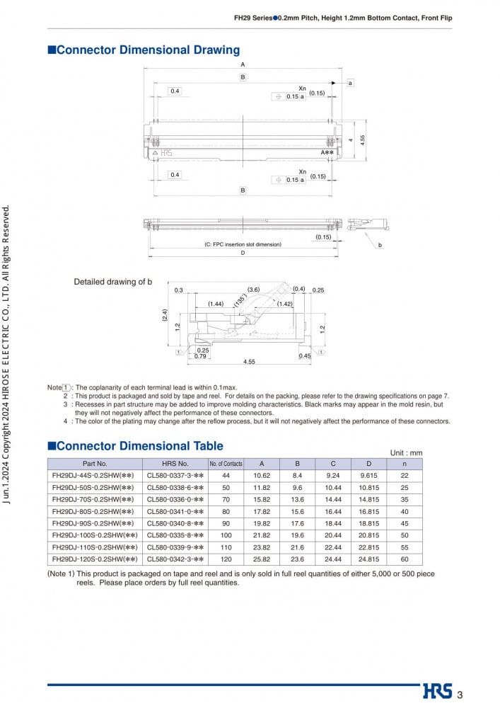 HRS FH29 datasheet page 3