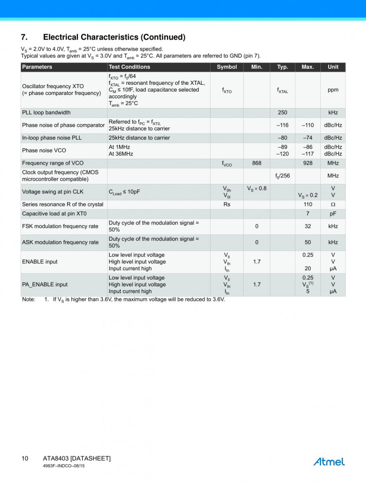 ATA8403 datasheet page 10