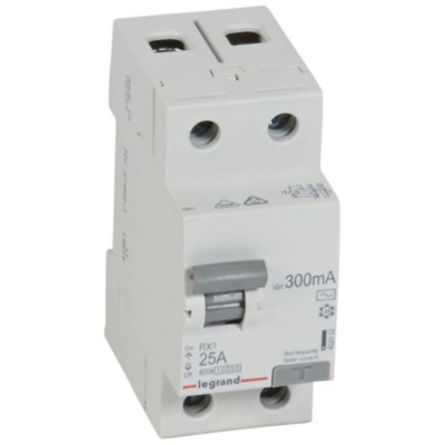 RCD RX³ - 2P 230V~ 25A 300mA AC type RCCB - 4kV uimp - DIN rail IP20 - Halogen free screwed terminal busbar and cable for sale