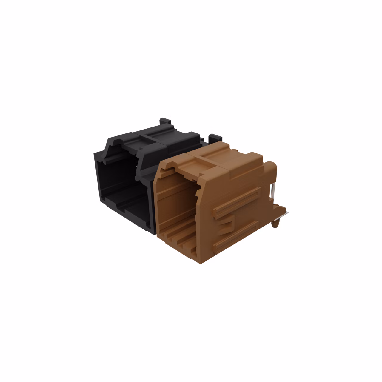 Stac64 2 Bay Right-Angle Headers, 24 Circuits, Bay A 16 Circuit Signal Header, Polarization A, Black; Bay B 8 Circuit Signal Header, Polarization C, Brown; Tray for sale