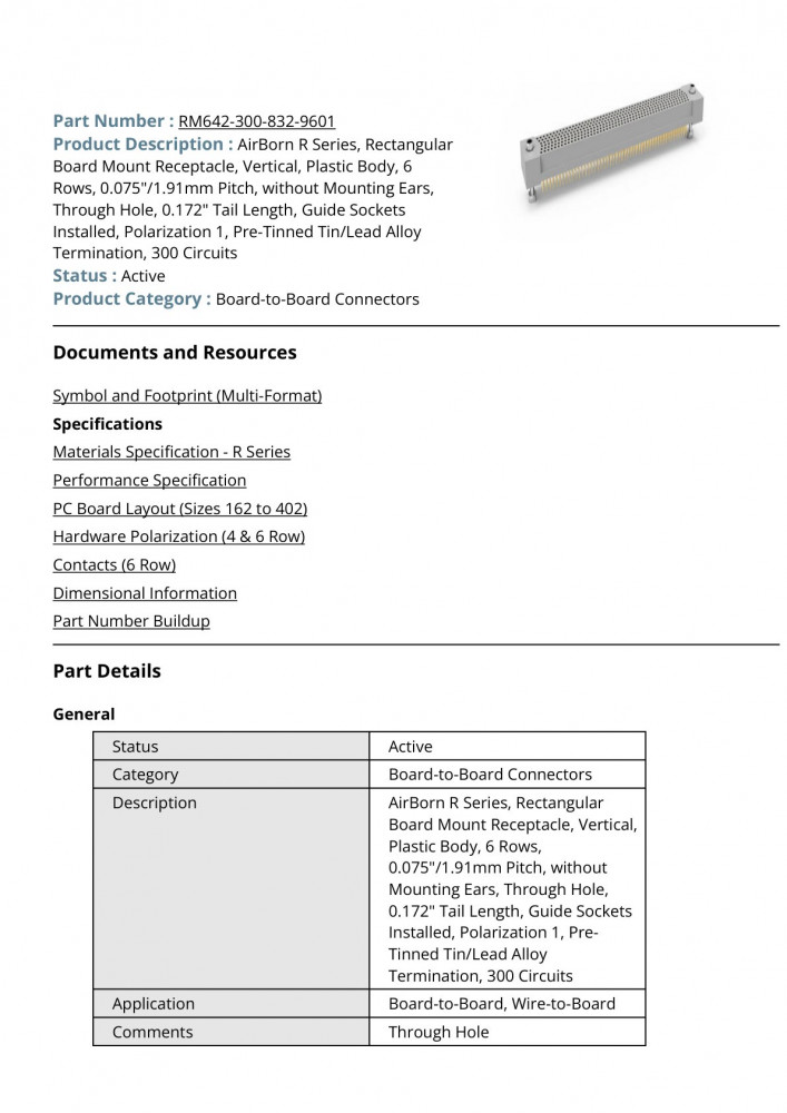 RM642-300-832-9601 technical document page 1
