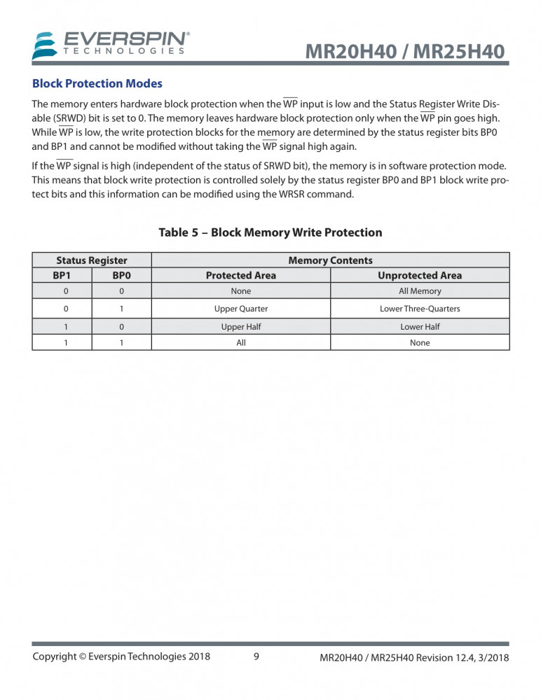 MR25H40 technical document page 9